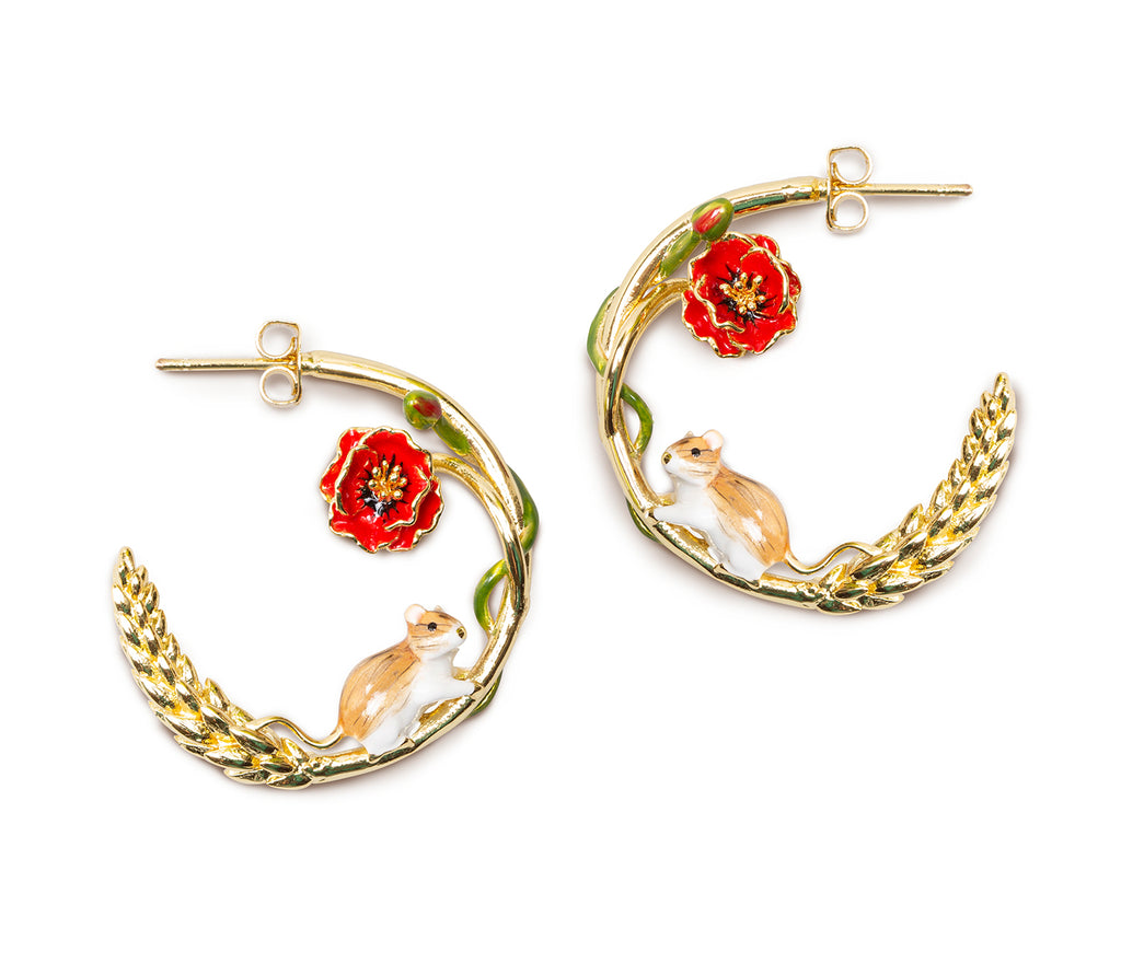 Harvest Mouse & Corn Hoop Earrings – Bill Skinner Studio